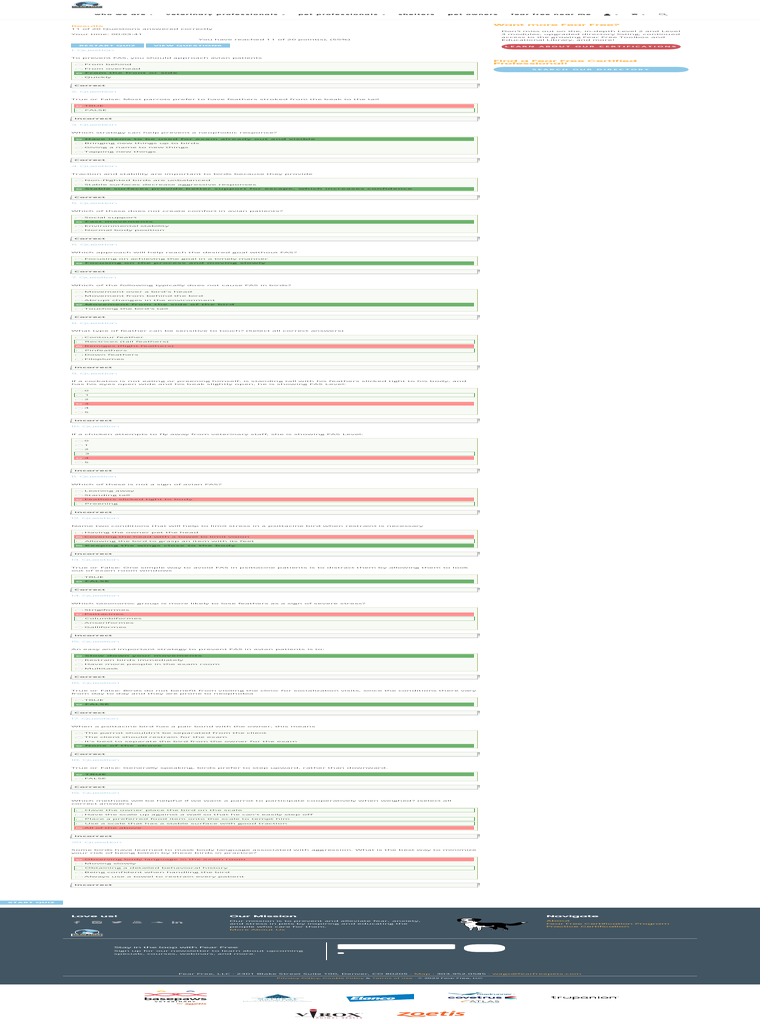 Module 2: Providing Comfort and Preventing Stress in Avian Patients ...