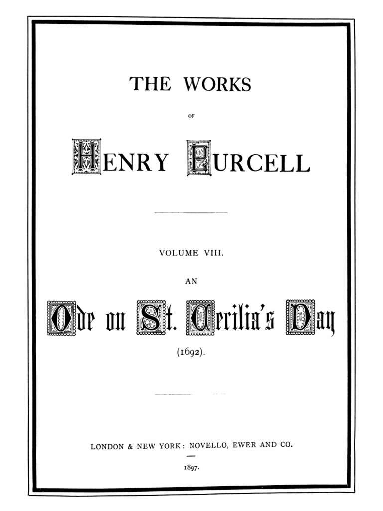 Purcell - Hail, Bright Cecilia | PDF
