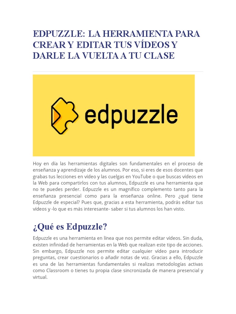 EDPUZZLE | PDF | Informática | Aprendizaje