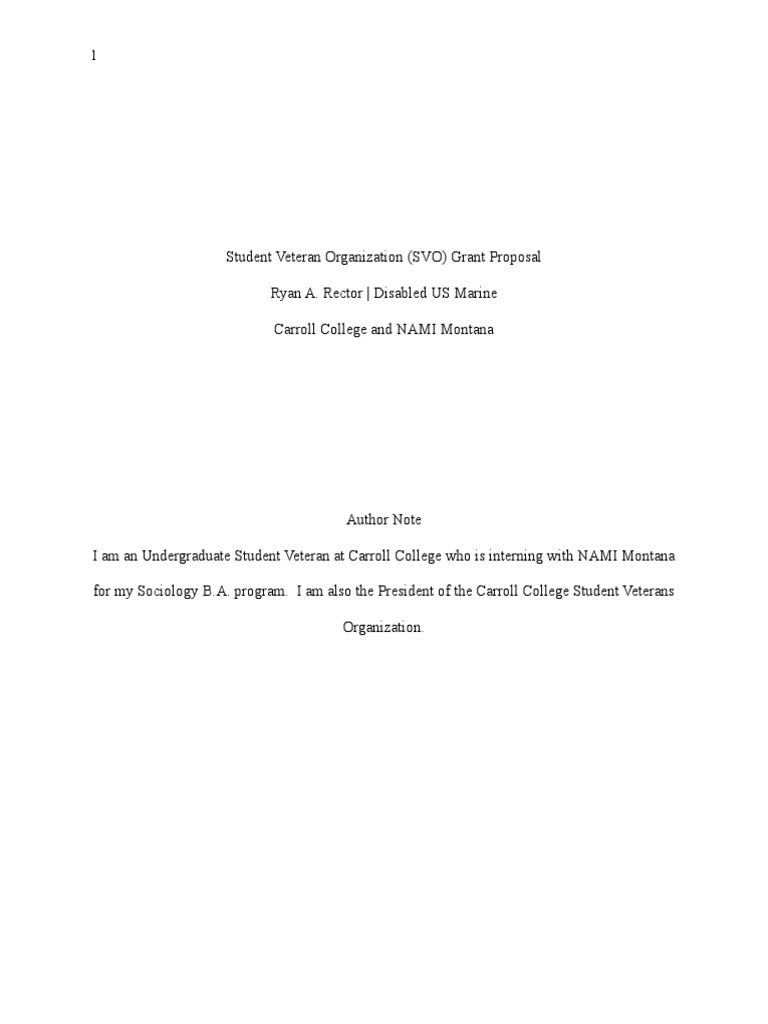 Student Veteran Organization Grant Proposal | PDF | United States ...