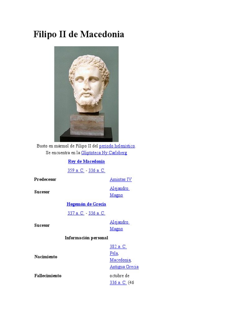 Filipo II de Macedonia | PDF | Macedonia (antiguo reino) | Los antiguos ...