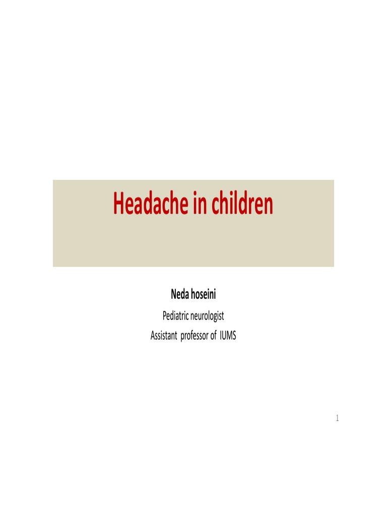 Headache in Children | PDF | Headache | Migraine