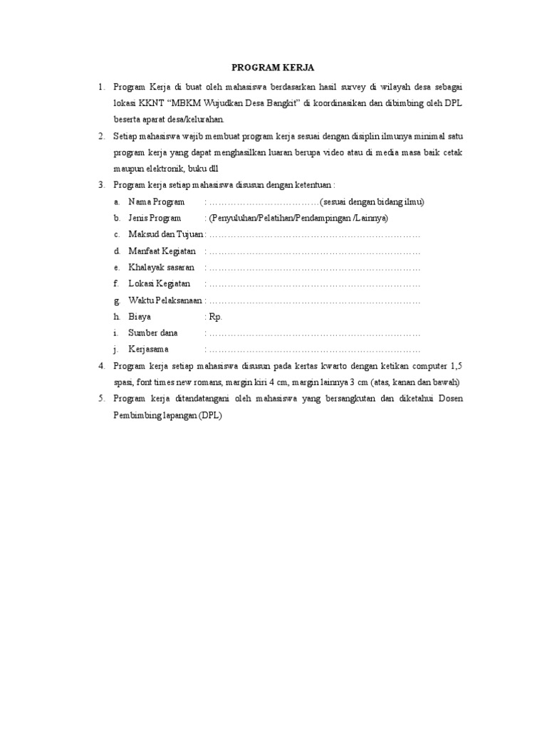 Format Proposal Proker KKN | PDF