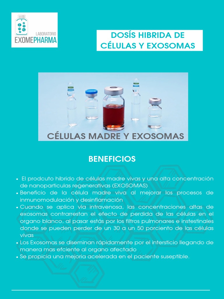 Ficha Tecnica Células y Exosoma Exome Pharma | PDF | Célula madre ...