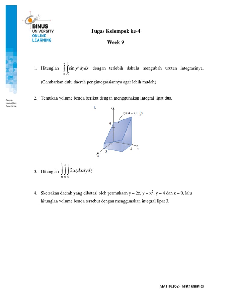 Calculating volumes and integrals using multiple integration | PDF
