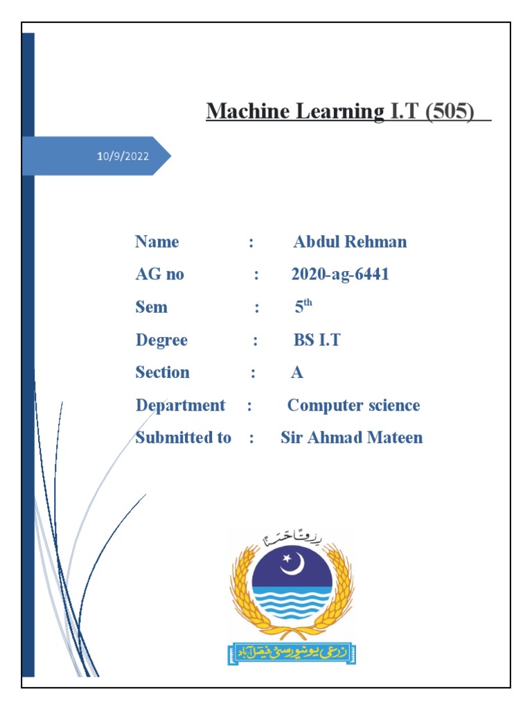 2020-Ag-6441 Assignment 2 | PDF | Machine Learning | Statistical ...