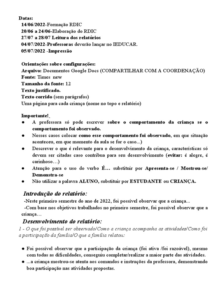 Elaborar o RDIC | PDF | Desenho | Escrita