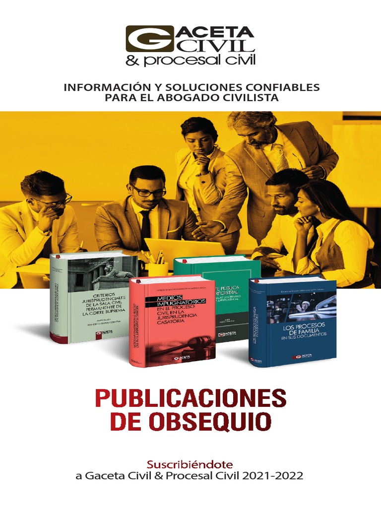 Catalogo Libros Obsequio Gaceta Civil Agos 21 | PDF | Caso de ley | Ley procesal