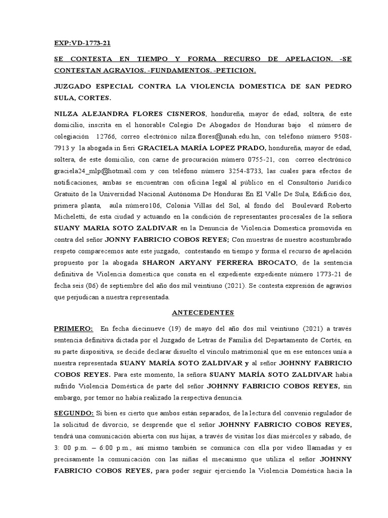 Machote Apelación 2021 | PDF