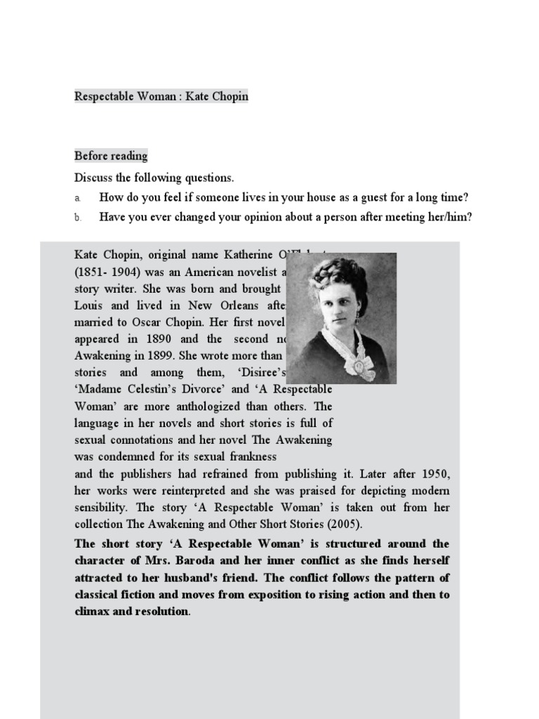 Respectable Woman | PDF | The Awakening (Chopin Novel) | Psychology