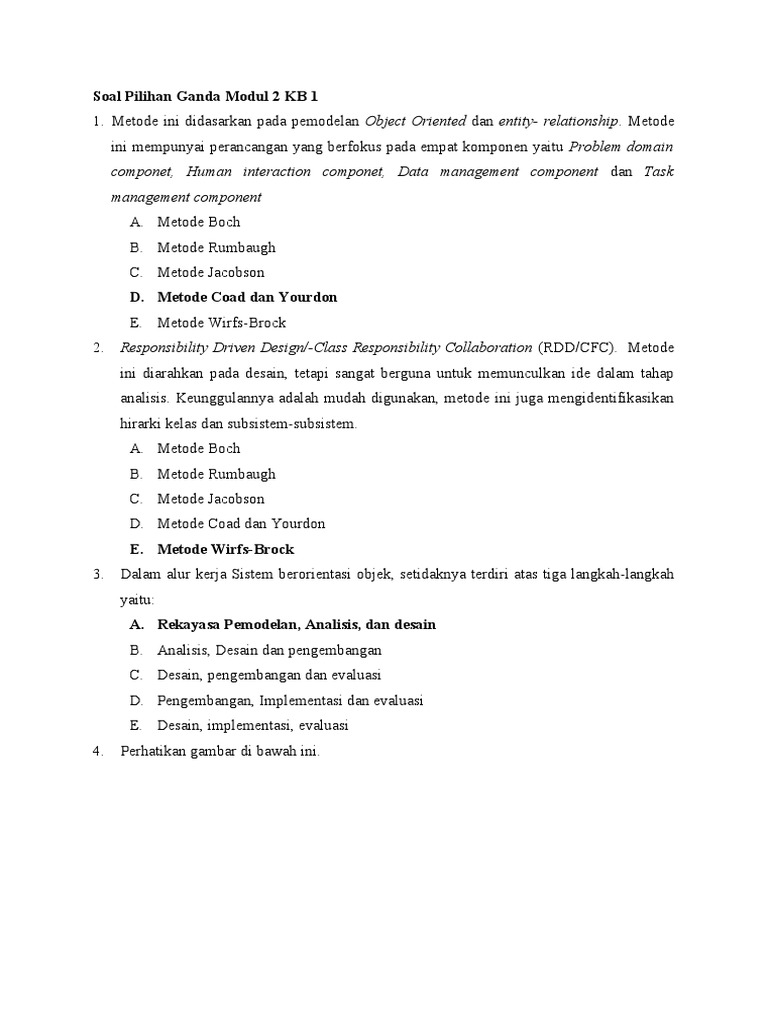 Soal Dan Jawaban Pilihan Ganda Modul 2 | PDF