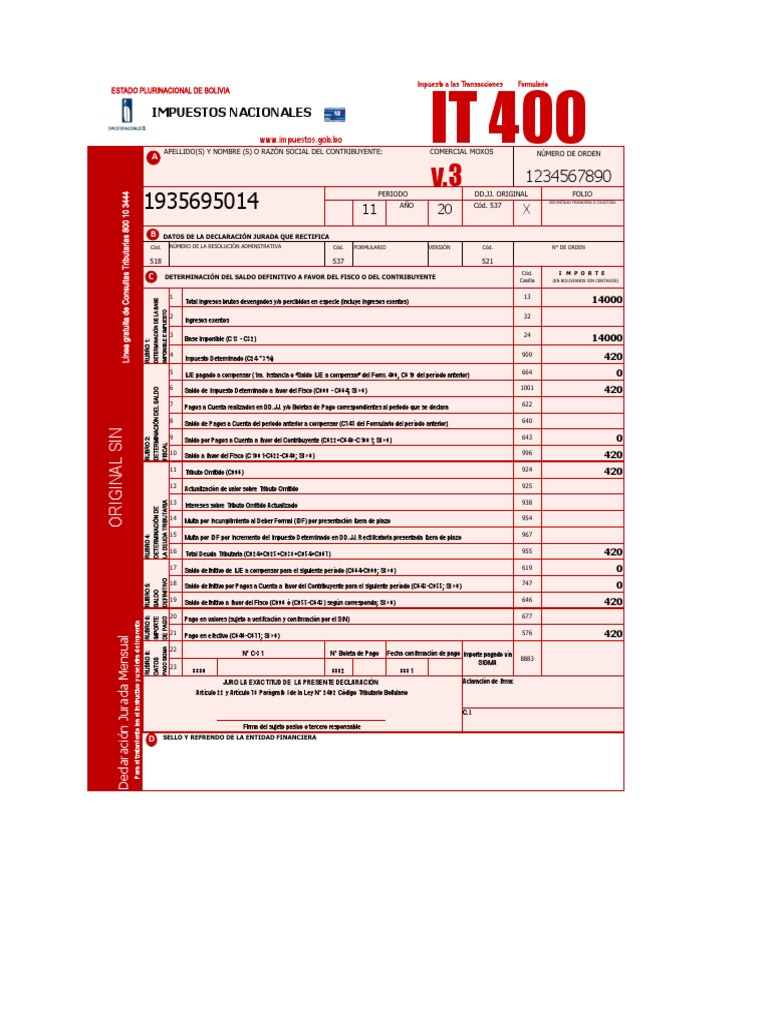 Formulario 400 Modelo | PDF | Economias | Gobierno