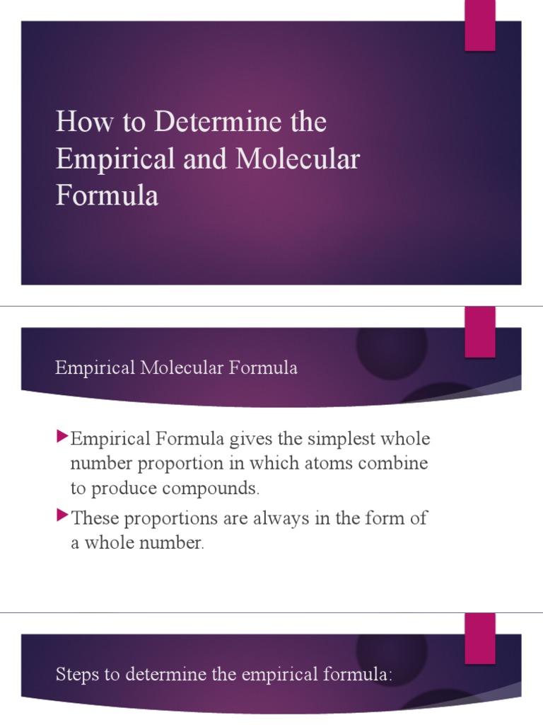 Calculate Empirical and Molecular Formulas | PDF | Mole (Unit) | Molecules