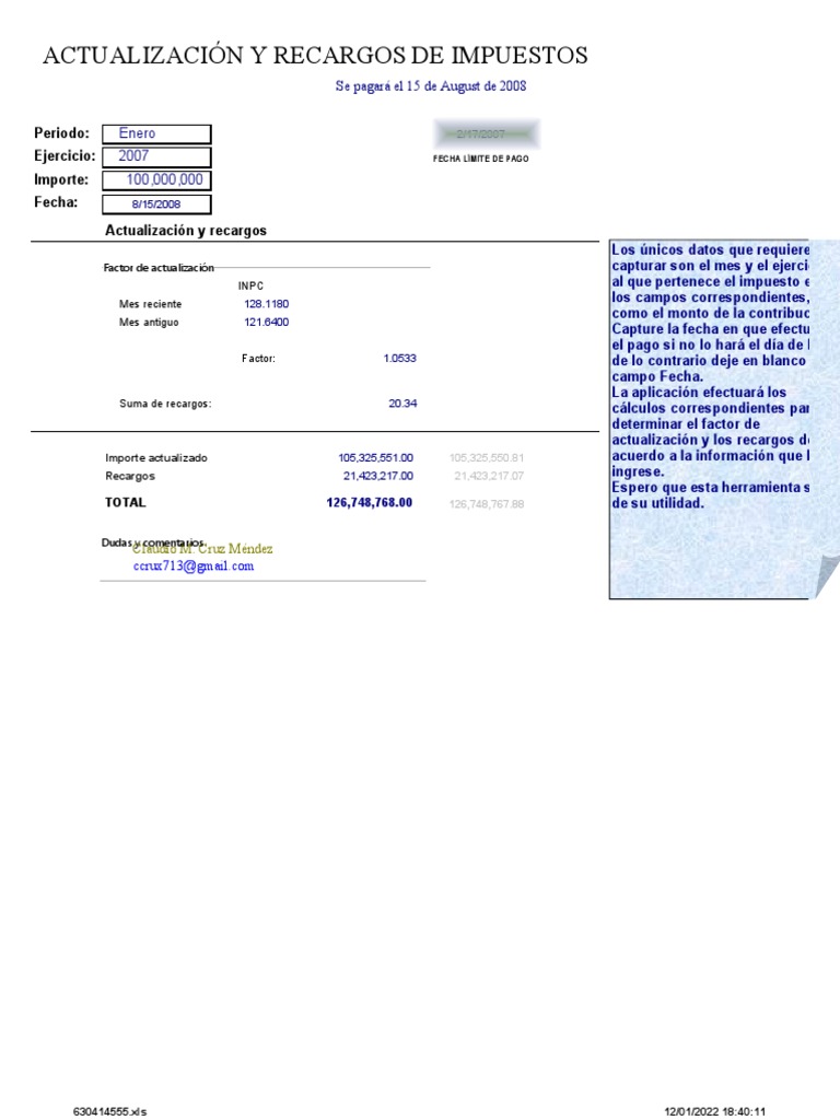 Actualización y Recargos | PDF | Impuestos | Gobierno