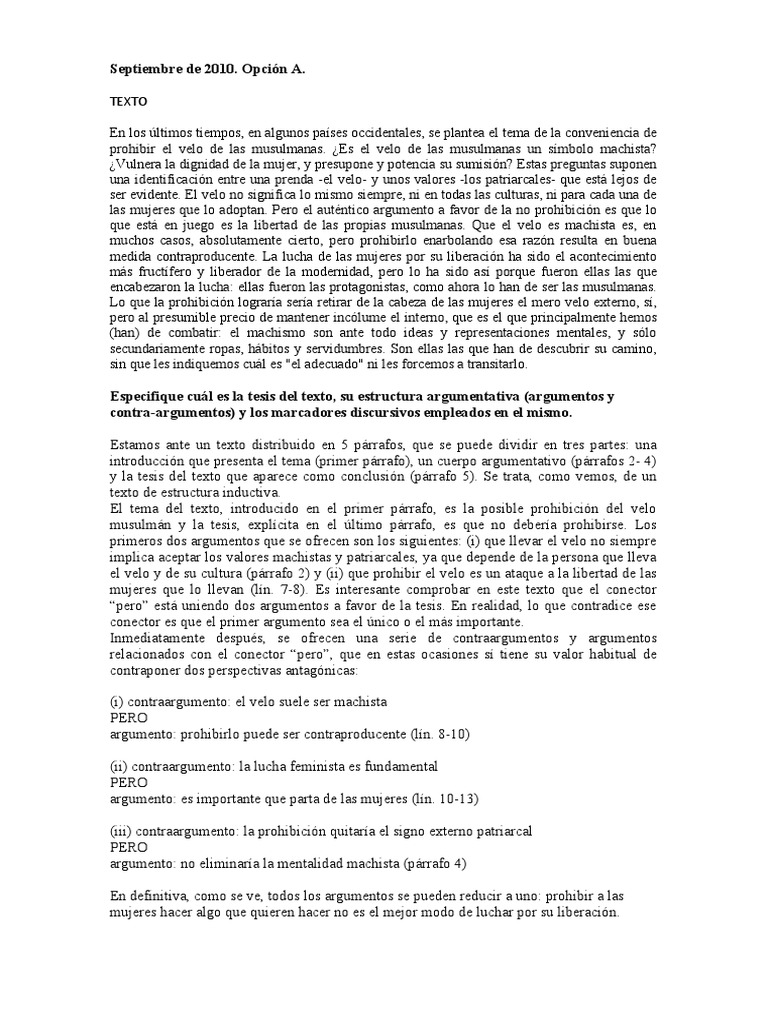 Textos Selectividad Resueltos Por Preguntas | PDF