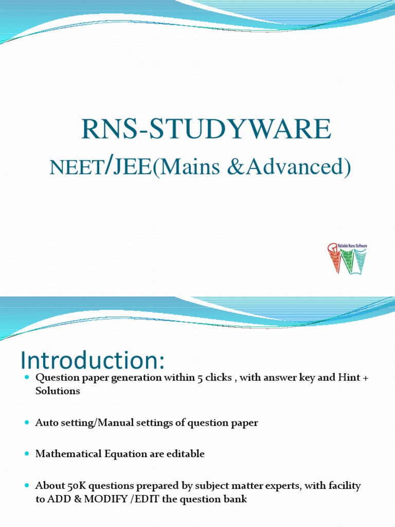 Rns Studyware Neet Jeemains Ampadvanced Compress | PDF | Computing | Software