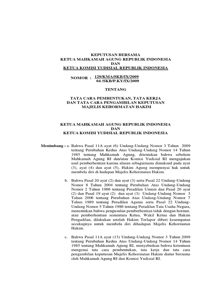 SKB Kma No129 Dan SKB No04 2009 | PDF