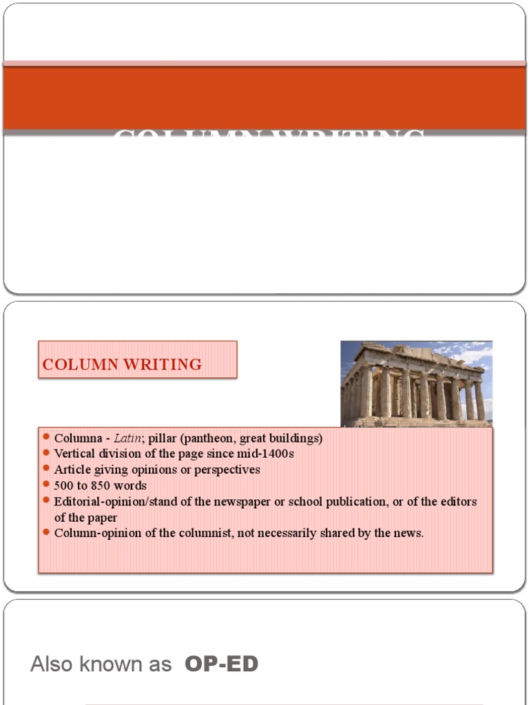 Column Writing | PDF | News | Bias