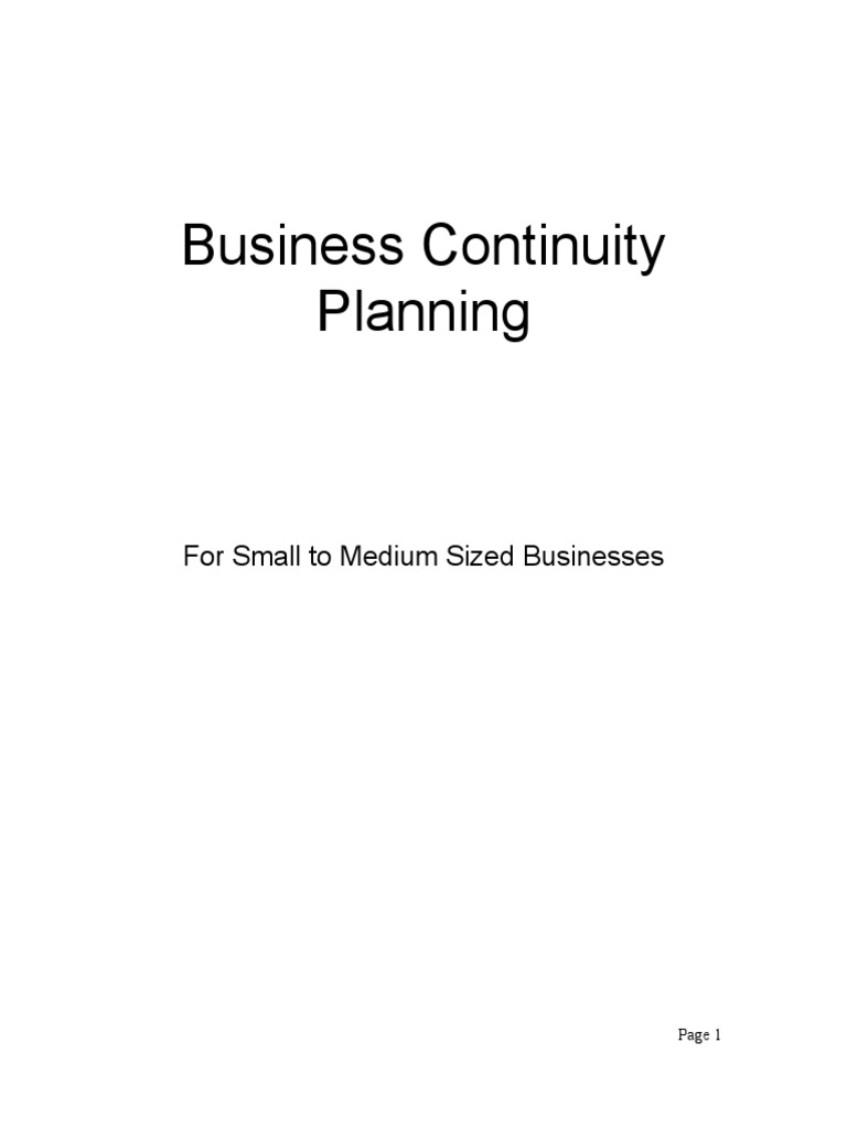 BCP AND BIA Template Small To Medium Businesses | PDF | Risk | Hazards