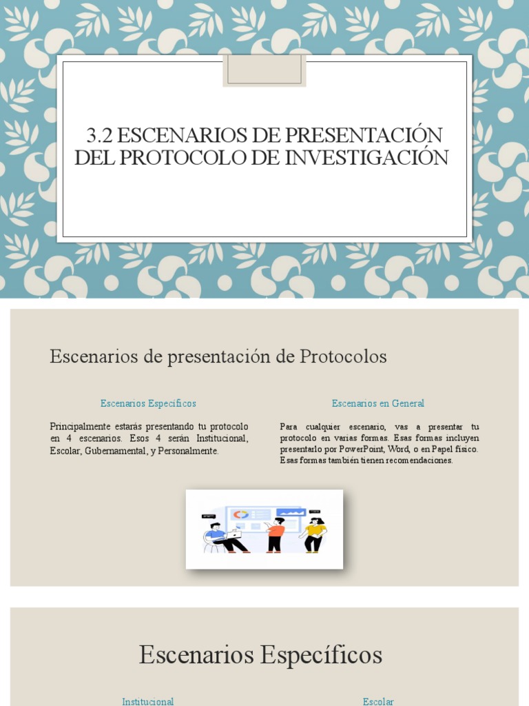 3.2 Escenarios de Presentación Del Protocolo | PDF
