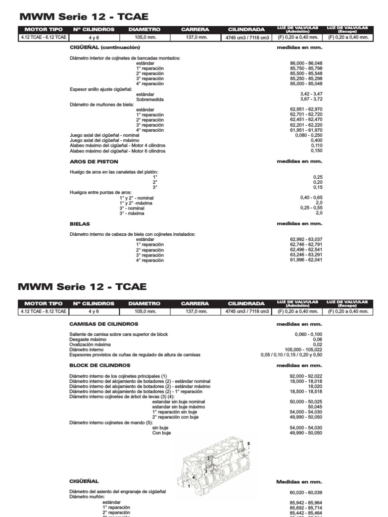 MWM Serie 12 - 4.12 TCAE | PDF | Tornillo | Pistón
