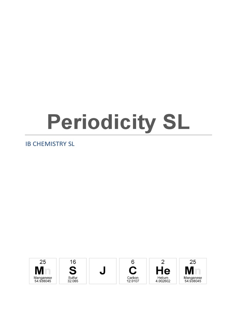 Topic 3 Periodicity SL | PDF | Periodic Table | Ion
