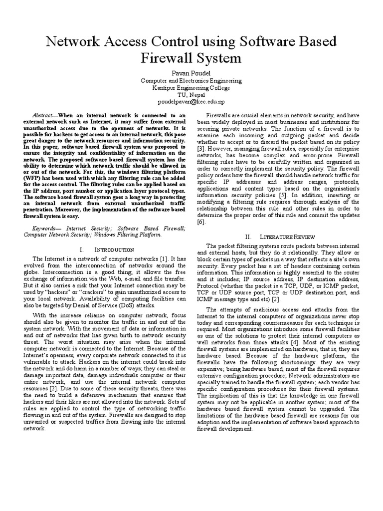 Network Access Poudel | Download Free PDF | Firewall (Computing) | Computer Network