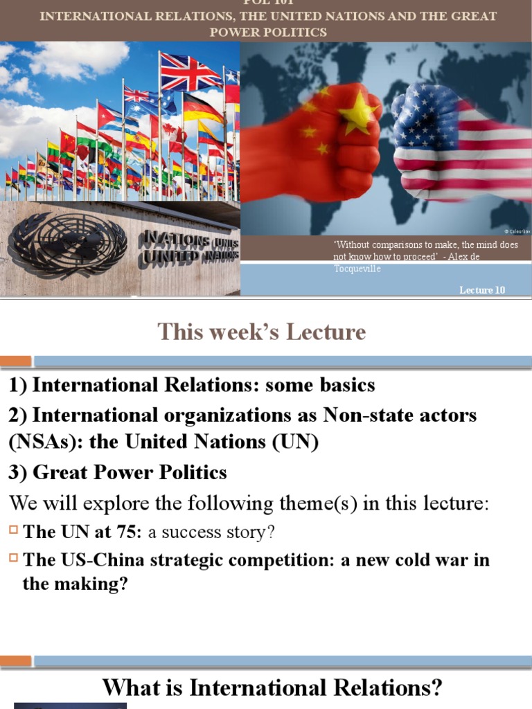 NSU POL 101 Lecture TEN Powerpoint (ST Class) | PDF | United Nations | International Relations