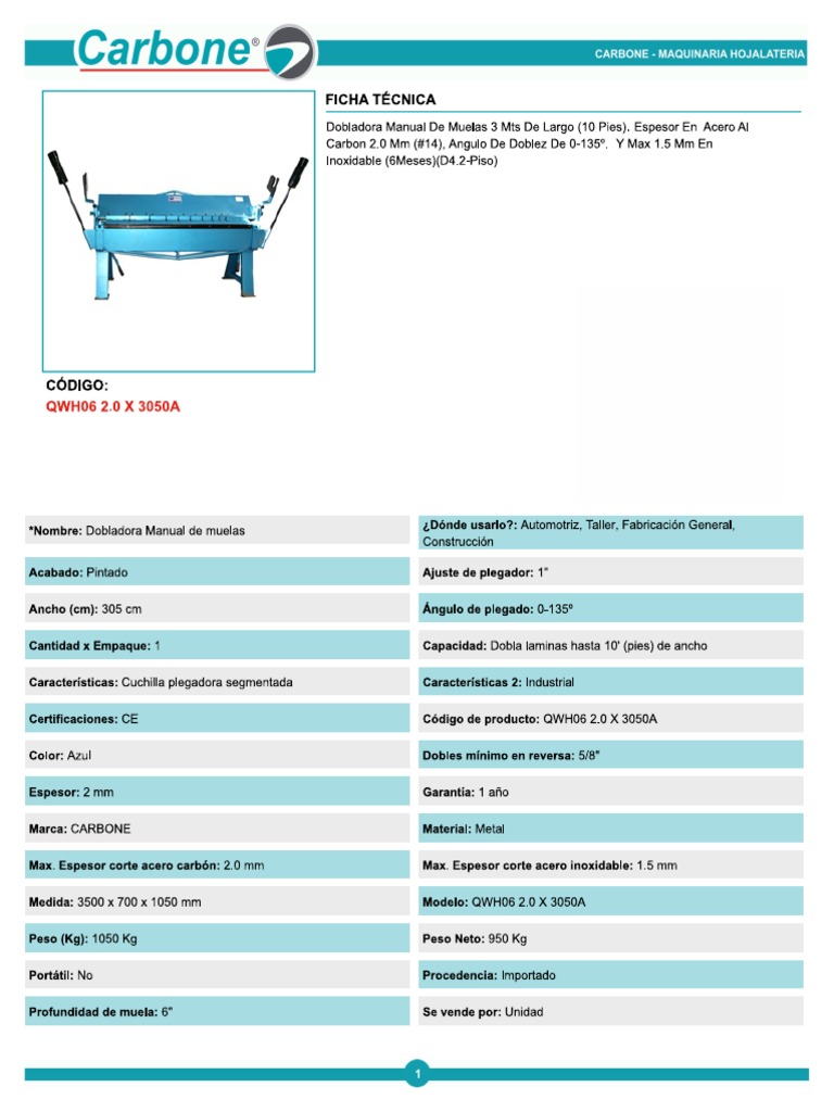 Ft-Dobladora de Lamina Manual | PDF