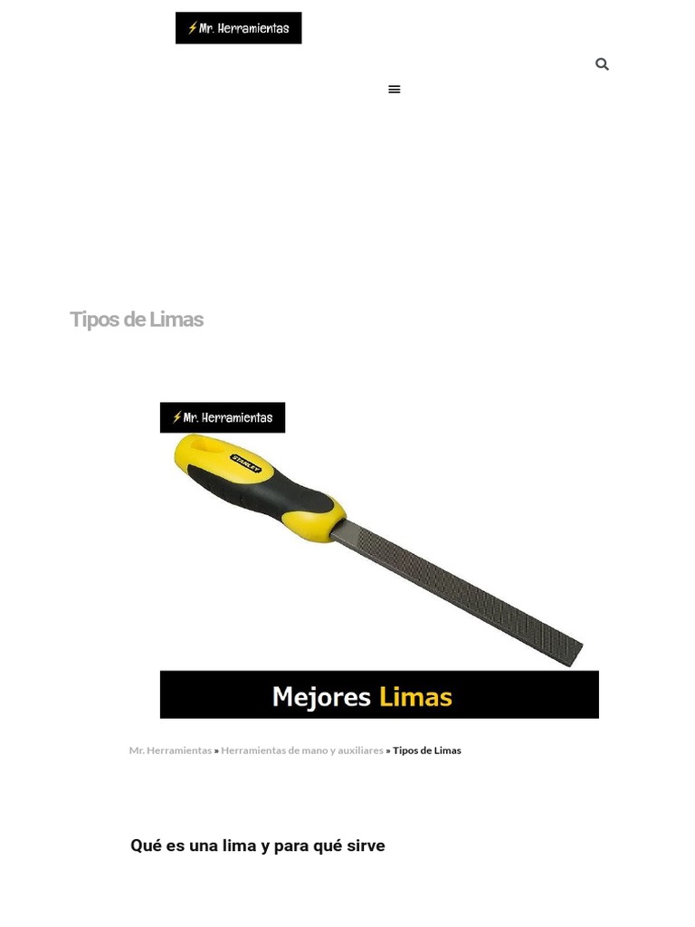 ⊛ TIPOS DE LIMAS 【 Guías y Comparativas 】 | PDF | Herramientas | Rectángulo