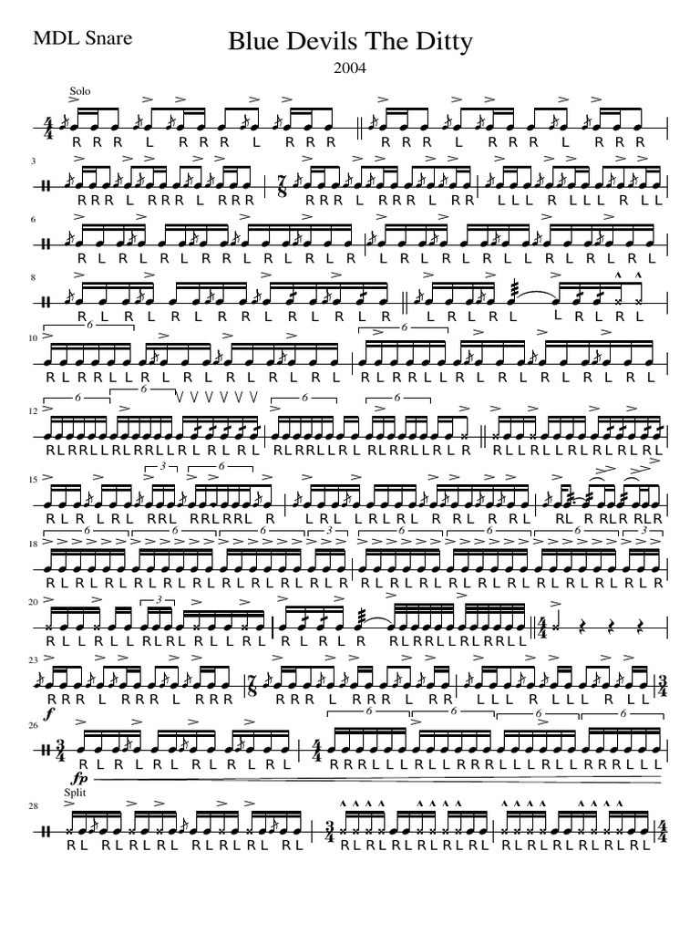 Blue Devils The Ditty: MDL Snare | PDF