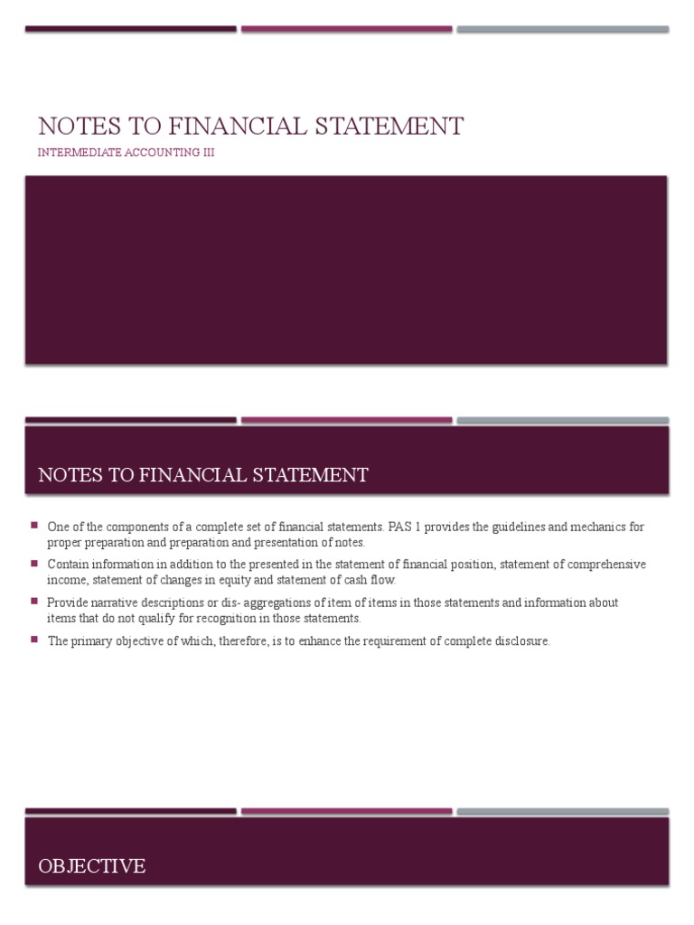 Notes To Financial Statement | PDF