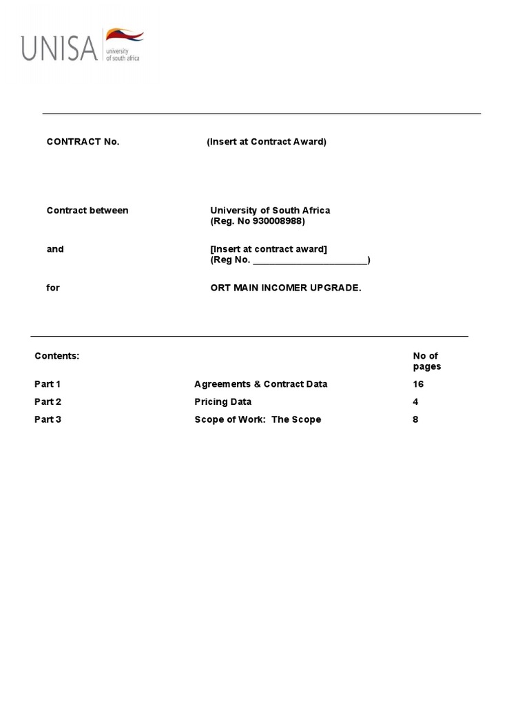 Nec3 Contract - Ort Main Incomer Upgrade | PDF | Guarantee | Employment