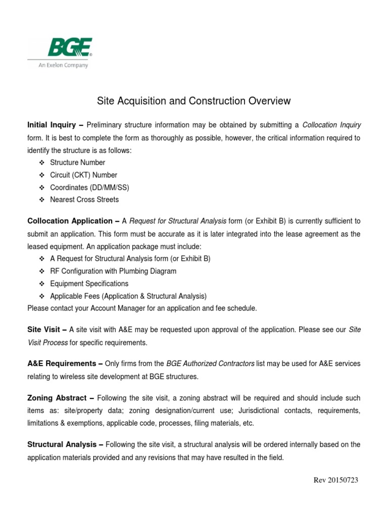 Site Acquisition | PDF | Point Of Sale | Structural Analysis