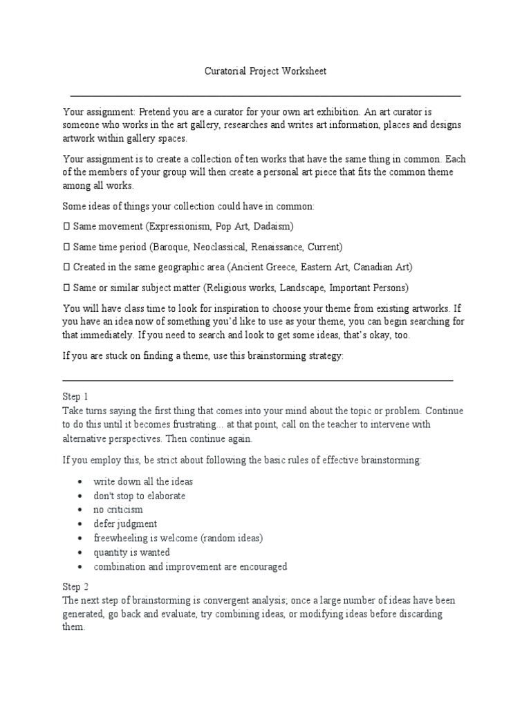 Project Handouts | PDF | Brainstorming | Aesthetics