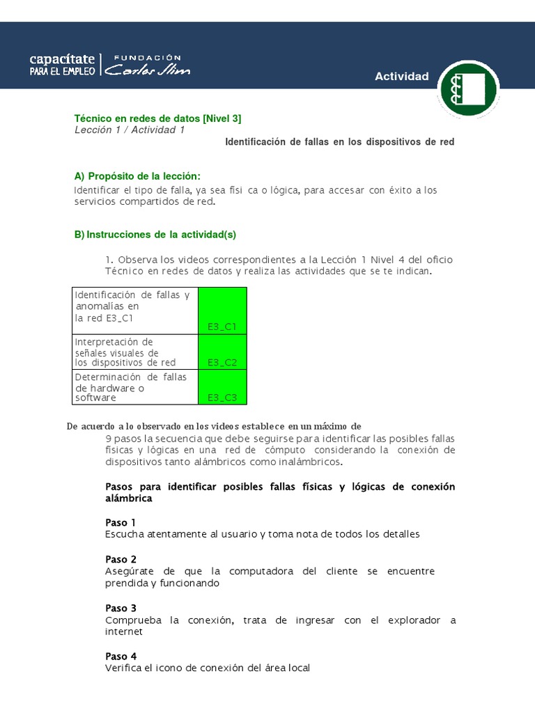 Identificación de Fallas en Redes | PDF | Red de computadoras ...