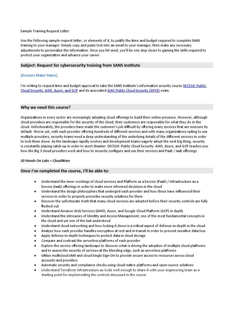 Justify Your Training SEC510 | PDF