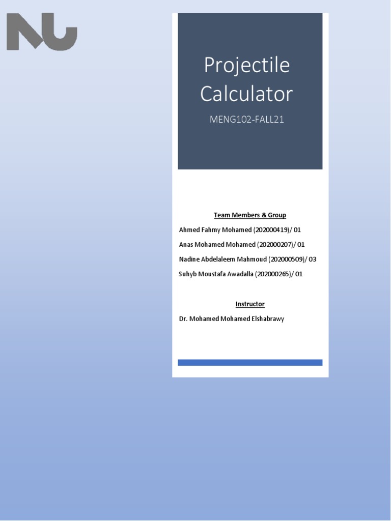Projectile Motion Calculator | PDF | Projectiles | Mechanics