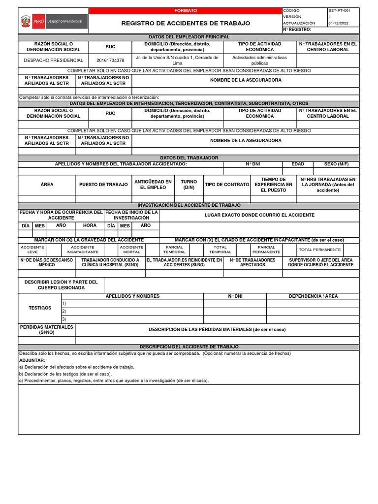 Stps Registro De Accidentes – SIAAT Sistema de Avisos de Accidentes de ...