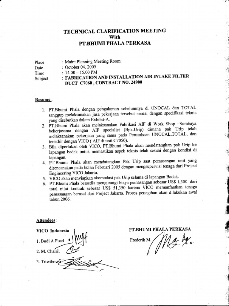 Technical Clarification Meeting | PDF