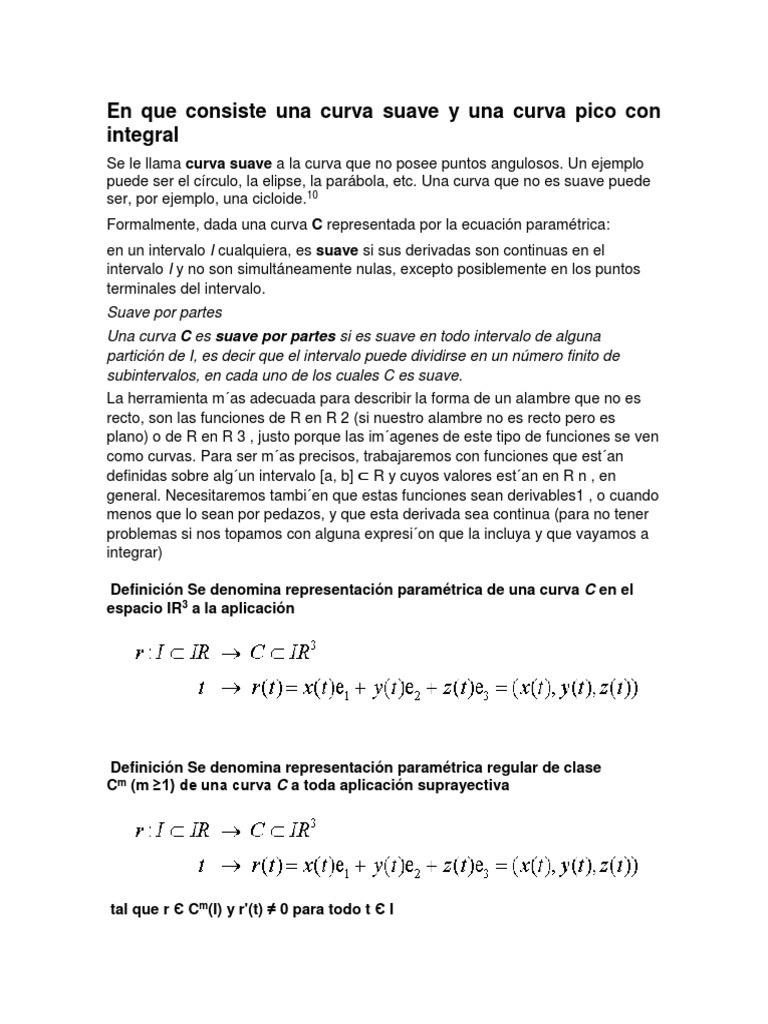 Definición de Curvas Suaves y Regulares | PDF | Métodos y materiales de ...