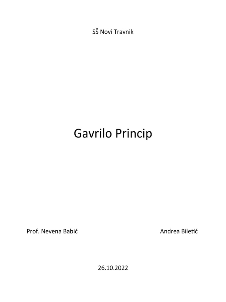 Gavrilo Princip | PDF