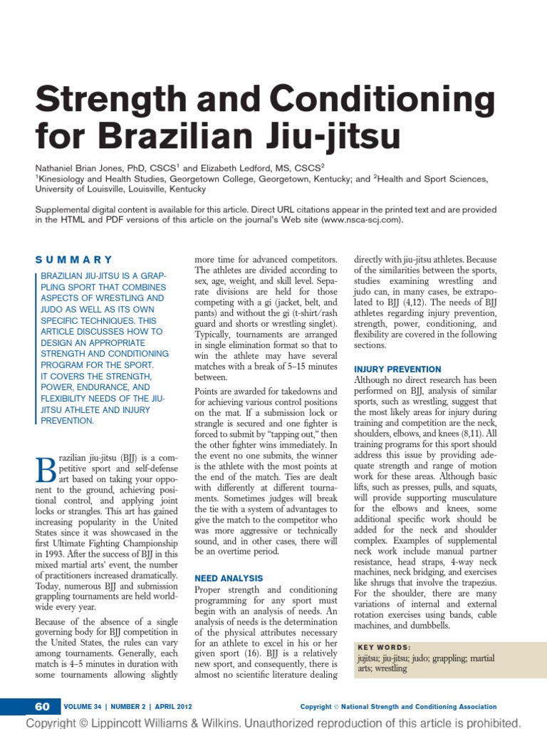 Strength and Conditioning For Brazilian Jiu Jitsu.11-2 | PDF ...
