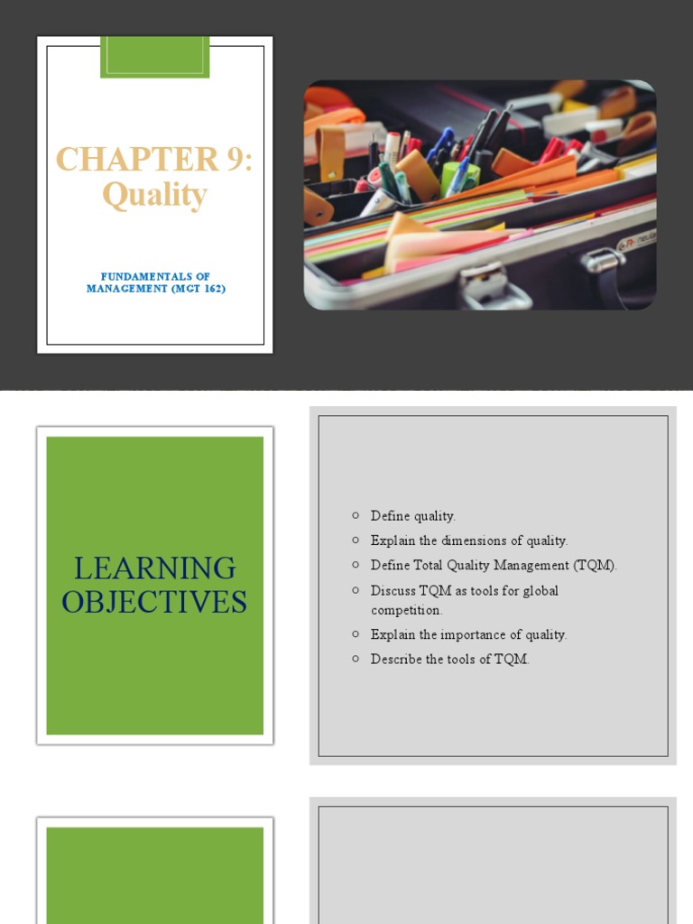 Quality Management Essentials | PDF | Benchmarking | Cognitive Science