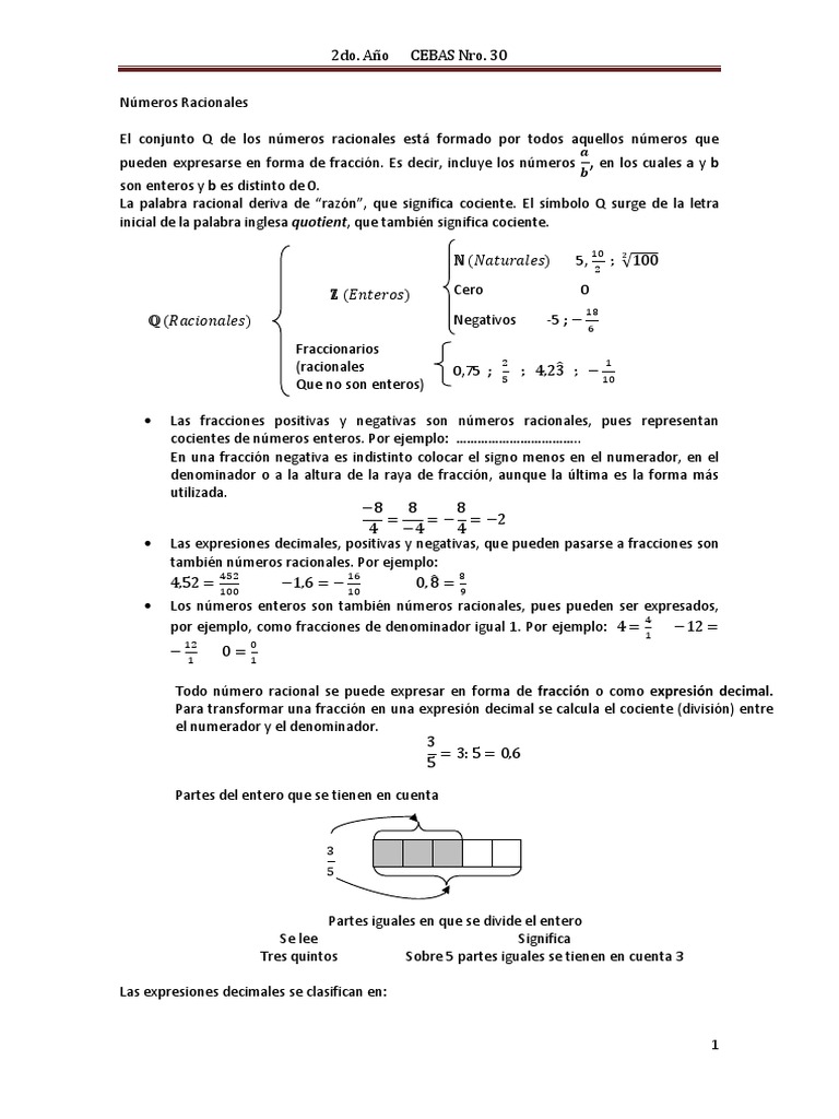 Números Racionales | PDF | Raíz cuadrada | Número racional