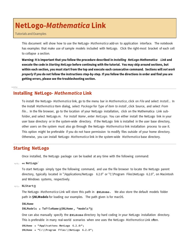 NetLogo Mathematica Tutorial | PDF