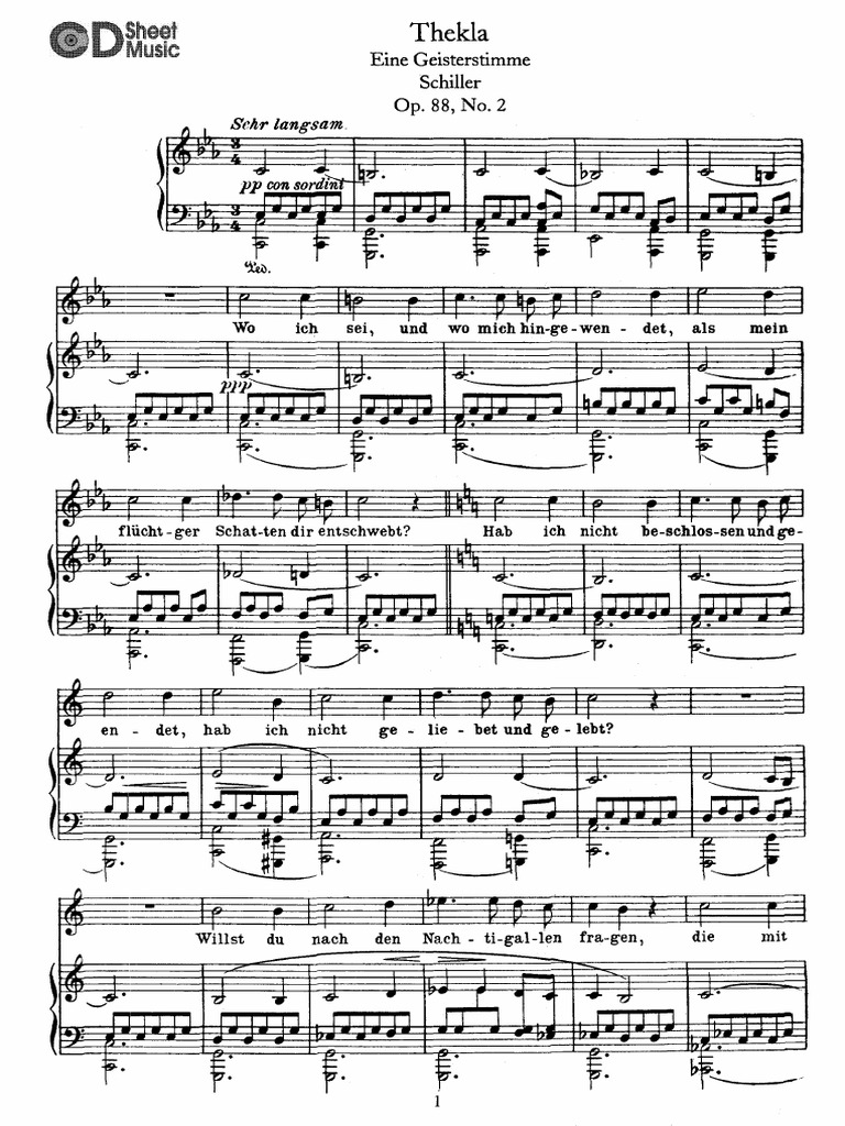 Schubert - Thekla (Schiller), Op.88, No.2 | PDF