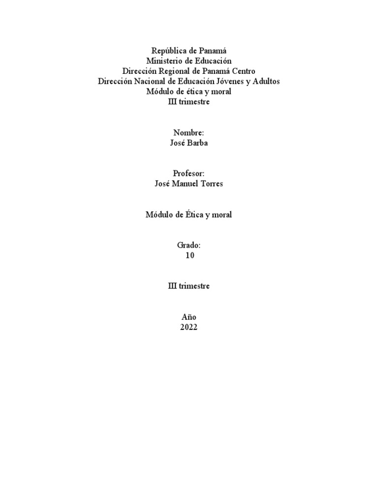 Modulo de Etica y Moral Jose Barba | PDF | Libertad | Democracia Modulo de Etica y Moral Jose Barba | PDF | Libertad | Democracia