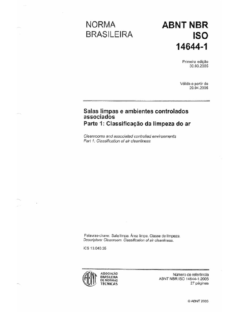 Iso 14644-1 | PDF | Business | Cooking, Food & Wine
