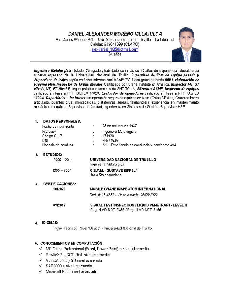 CV Daniel Moreno Actual | PDF